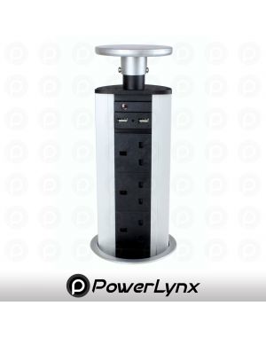 Silver Pop Up Power Pod 3x UK Sockets, 2x USB Hub Sockets - Data ...