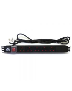 19" 5 Way Power Distribution Unit Strip Horizontal UK PDU Data Lan ...